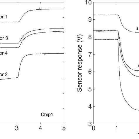 typical response of the sensor array the figure on the left shows the