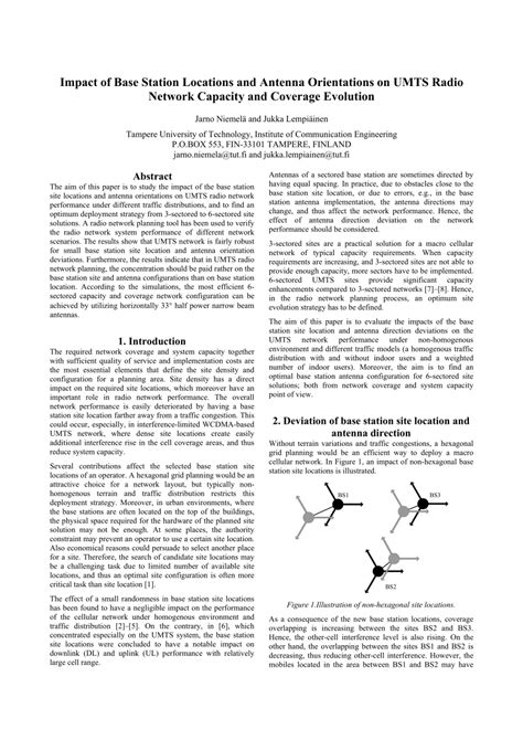 Pdf Impact Of Base Station Locations And Antenna Orientations On Umts Radio Network Capacity