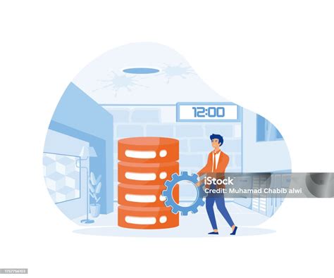 Database Management Abstract Concept Vector Illustration Set Flat Vector Modern Illustration