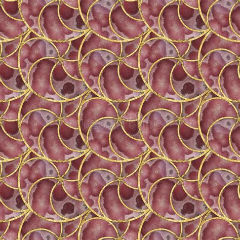 Tracery Seamless Pattern Circle Segment Mosaic Illustration In