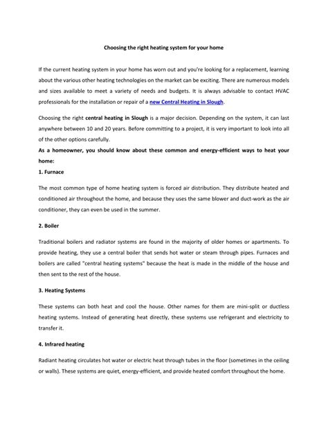 PPT Choosing The Right Heating System For Your Home PowerPoint
