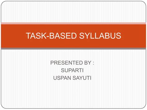 Task Based Syllabus Pptx