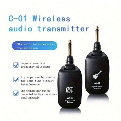 Guitar Transmitter Wireless Transmission Receiver For Electric Guitar E Piano Clarinet And