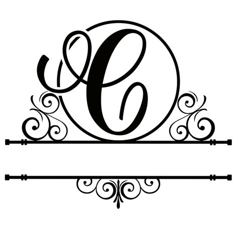 Letter C Split Monogram Digital File Etsy