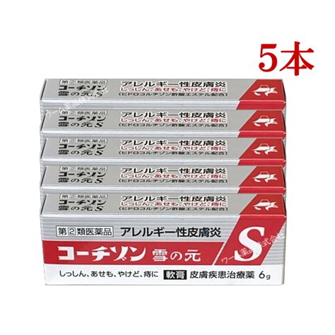 雪の元本店 コーチゾン雪の元S チューブ 6g 5本 指定第2類医薬品 あせも かぶれ かゆみ しもやけ 虫さされ じんましん 奈良 雪の元