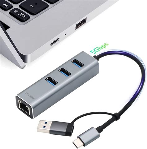 Usb C To Ethernet Adapter Yicorps 3 Port Usb 30 Expander