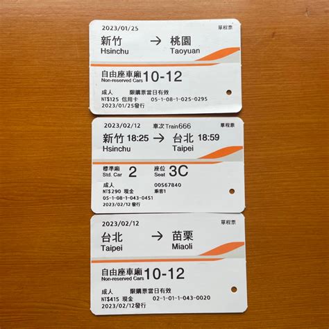 2023212高鐵票根 台北到新竹來回 收藏 二手 無其他日期 蝦皮購物