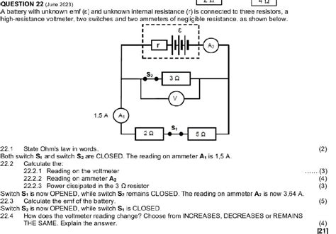 QUESTION 22 June 2023 A Battery With Unknown StudyX