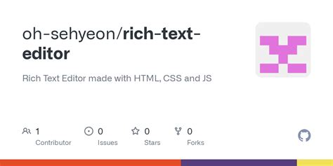 Github Oh Sehyeonrich Text Editor Rich Text Editor Made With Html