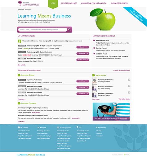 Learning Service Portal For Amdocs On Behance