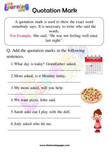 Quotation Marks Sort Worksheet Quotation Marks