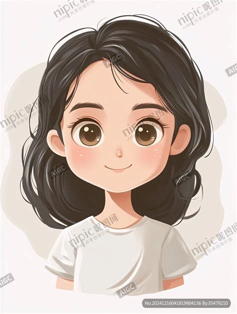 Ai创作图人物头像插画女孩 插画人物头像女孩 正面人物插画 Q版头像插画 卡通插画人物立绘 小女孩头像插画 微笑女生女孩插画 卡通女孩半身像 扁平头像插画 插画女孩卡通头像 微信头像插画 卡通