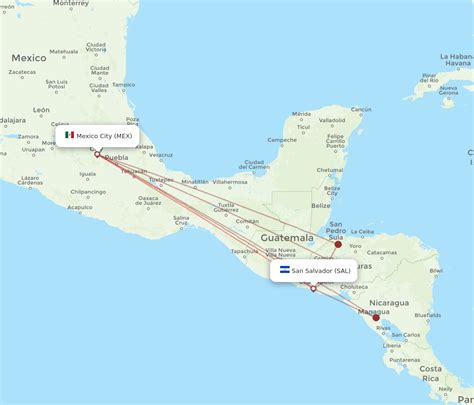 All Flight Routes From Mexico City To San Salvador Mex To Sal Flight