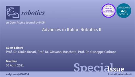 Robotics Mdpi On Linkedin Specialissue Italian Robotics Kinematics