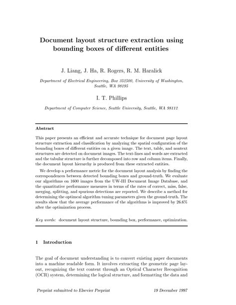 Pdf Document Layout Structure Extraction Using Bounding Boxes Of