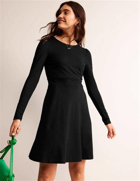 Sabrina Ponte Dress Black Boden Uk