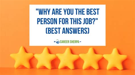 Why Are You The Best Person For This Job Best Answers