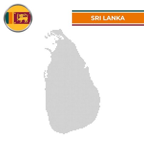 Premium Vector Dotted Map Of Sri Lanka With Circular Flag