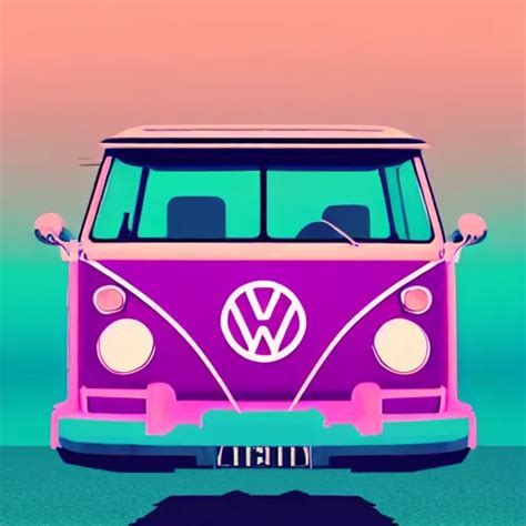 VW Microbus Driving Synthwave Hotline Miami Stable Diffusion OpenArt