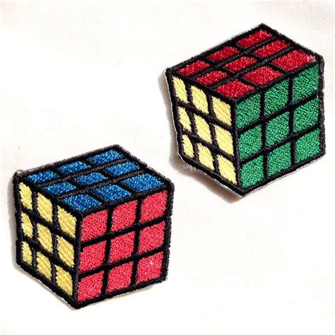 Rubiks Cube Iron On Patch Mini 1 X 1 Pink Yellow Lime Etsy