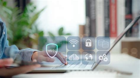 Vpn Virtual Private Network Protocol Concept Businessmen With Vpn Icon On Vr Screen Vpn