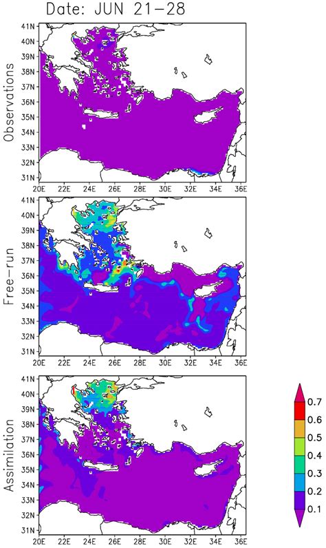 Satellite Surface Chlorophyll Observations Top Panel Model Free Run Download Scientific
