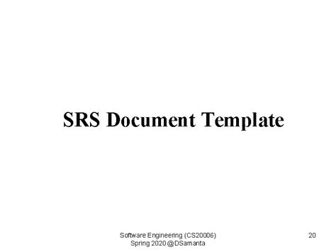 Software Engineering Cs 20006 Lecture 2 Requirement Specification