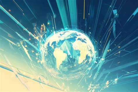 Stylized Globe With Glowing Interconnected Lines Enhancing Modern Abstract Background Design