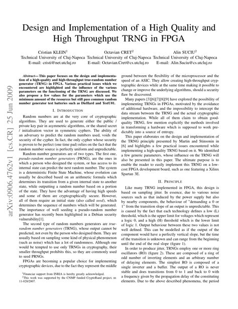 Pdf Design And Implementation Of A High Quality And High Throughput
