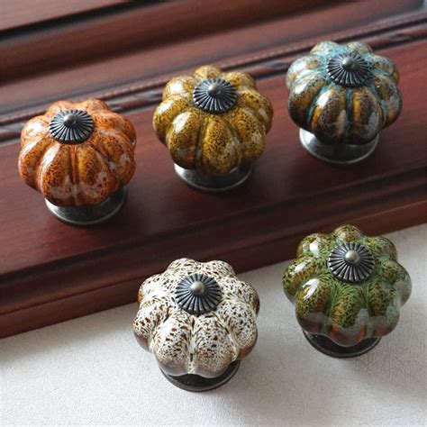 1pcs Pumpkin Knobs Ceramic Knobs Dresser Knob Drawer Cabinet Etsy