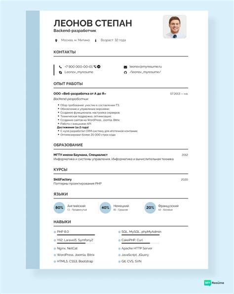 6 Пустых Шаблонов Резюме для Заполнения Скачать Бланк на Работу