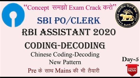 Coding Decoding New Pattern Questions For Rbi Assistant Sbi Po Clerk