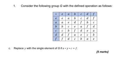 Solved Consider The Following Group G With The Defined Chegg
