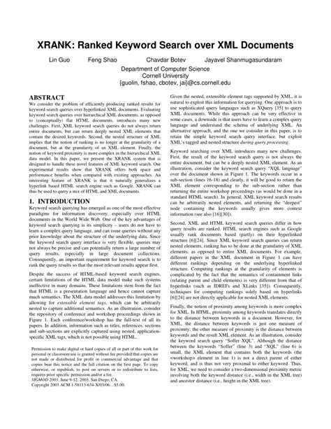 Pdf Xrank Ranked Keyword Search Over Xml Documents