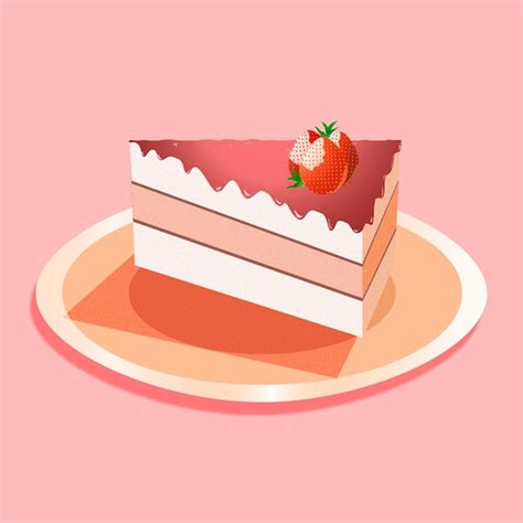 Premium Vector Strawberry Cake