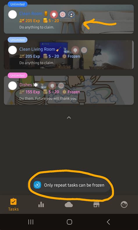 unable to freeze task indefinitely r lifeup habitrpg