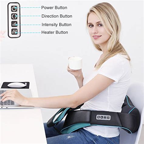 Shiatsu Back Shoulder And Neck Massager With Heat Electric Deep Tissue