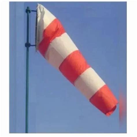 White And Red Polyester Wind Direction Indicator With Stand For