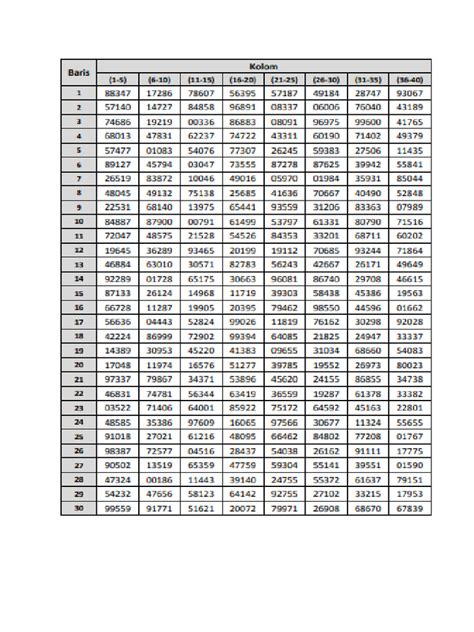Tabel Bilangan Random Pdf