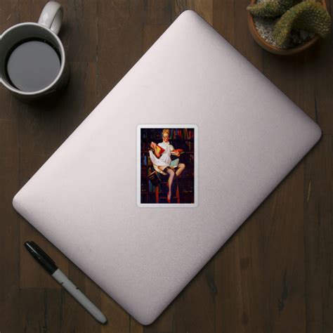 Gil Elvgren Rare Edition 1962 Librarian Sticker TeePublic