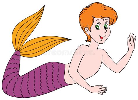 Merman With Trident Stock Illustration Illustration Of Mermaid 8854450