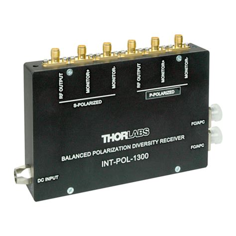 Thorlabs Int Pol 1300 Operation Manual Pdf Download Manualslib