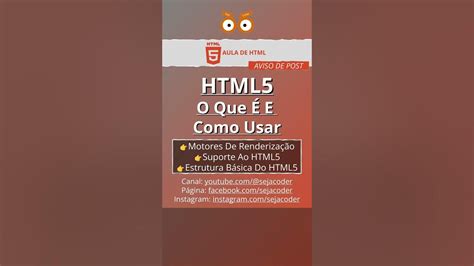 Html5 O Que É E Como Usar Seja Coder Shorts Youtube
