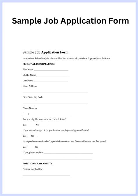 printable job applications job application form legal forms first