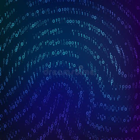 Binary Code By Fingerprint Shape Biometric Data Cyber Security