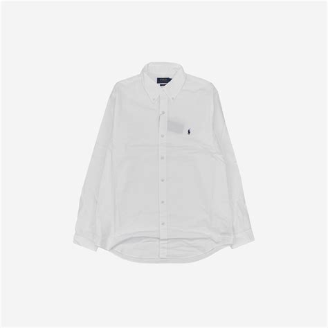폴로 랄프 로렌 클래식핏 가먼트 다이드 옥스포드 셔츠 화이트 Kream