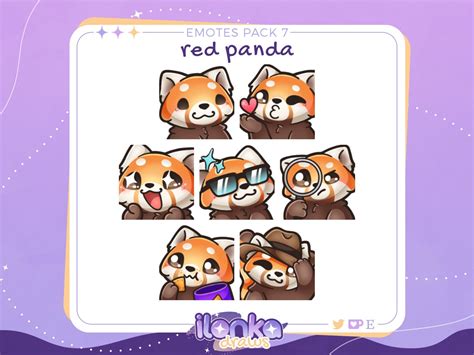 Red Panda Twitch Discord Emotes Pack Set Of Etsy
