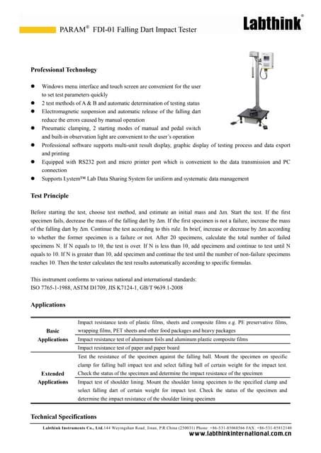 fdi 01 falling dart impact tester pdf