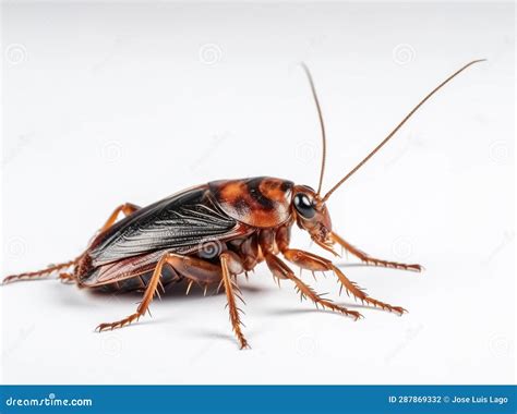 Isolated Cockroach On White Background Stock Illustration