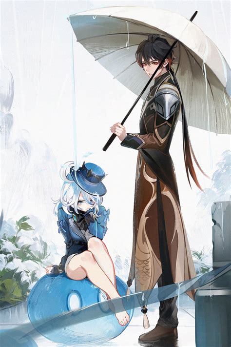 Zhongli Slime And Furina Genshin Impact Drawn By Chiboluodeboluo Danbooru